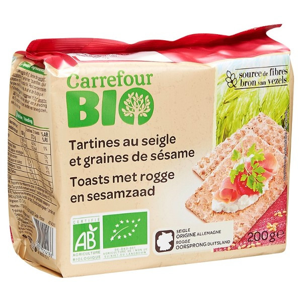 Mordicus - Organic Rye & Sesame Seeds Crispbread Carrefour